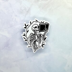 Skeleton Stickers Skeleton With Book Goth Stickers - Etsy