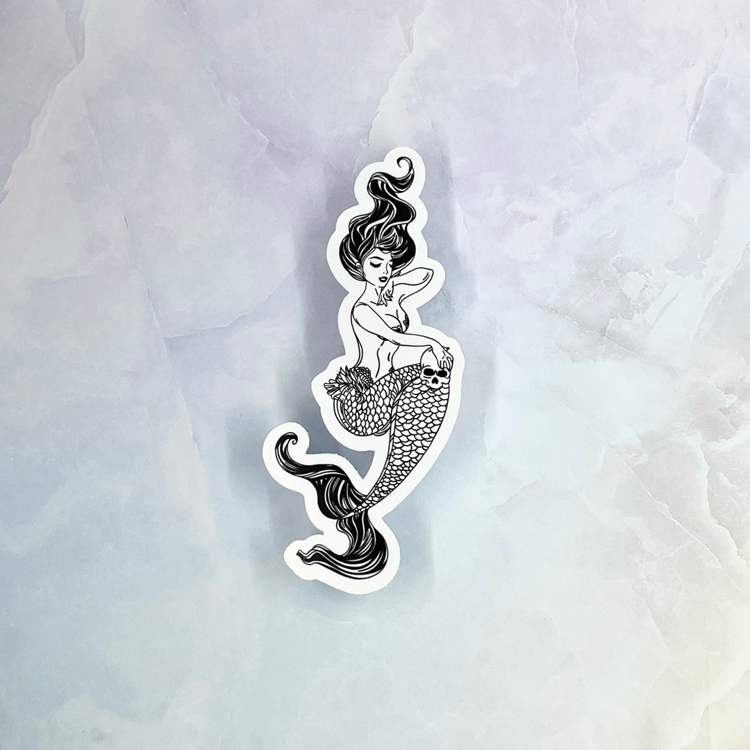 Mermaid Sticker Dead Mermaid Mermaid With Skull Sticker - Etsy