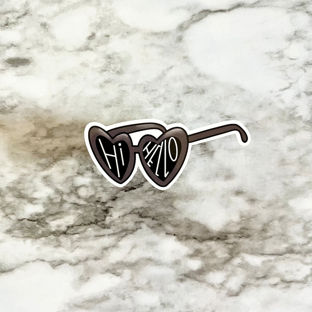 Hi Hello Sticker Heart Sunglasses Sticker Stephreadsalot Booktok ...