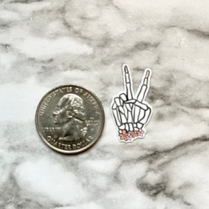 Skeleton Stickers Peace Sign Sticker Goth Stickers Skeleton Peace Sign ...