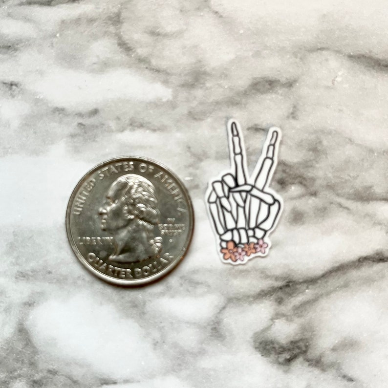 Skeleton Stickers Peace Sign Sticker Goth Stickers - Etsy