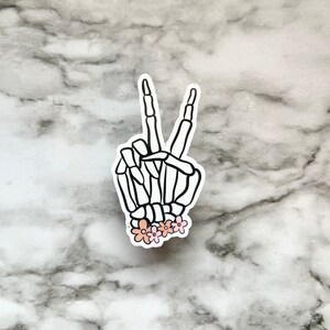 Skeleton Stickers Peace Sign Sticker Goth Stickers - Etsy