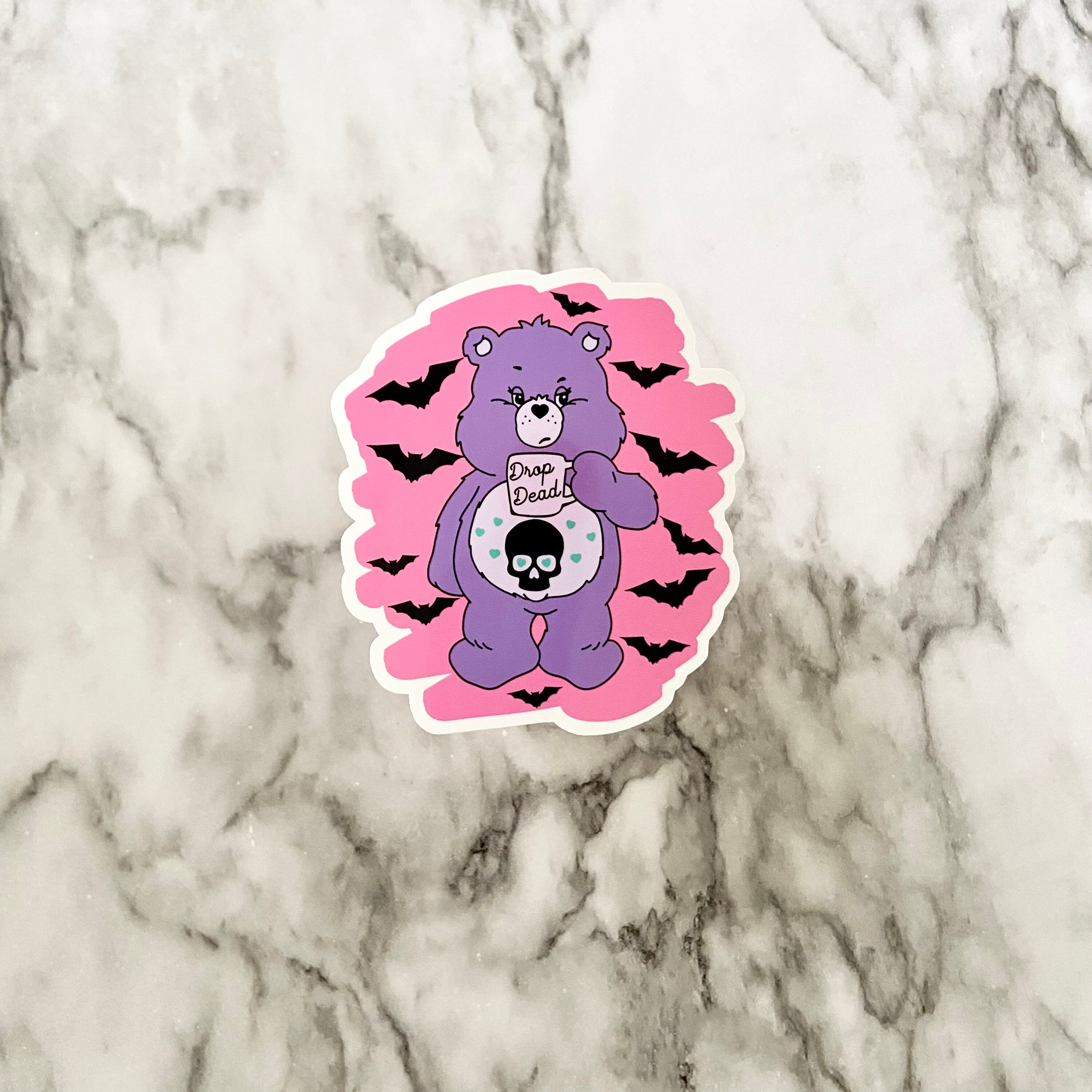 Grumpy Bear Sticker Goth Stickers Snarky Stickers | Etsy