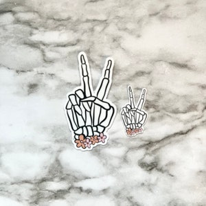 Skeleton Stickers Peace Sign Sticker Goth Stickers Skeleton Peace Sign ...