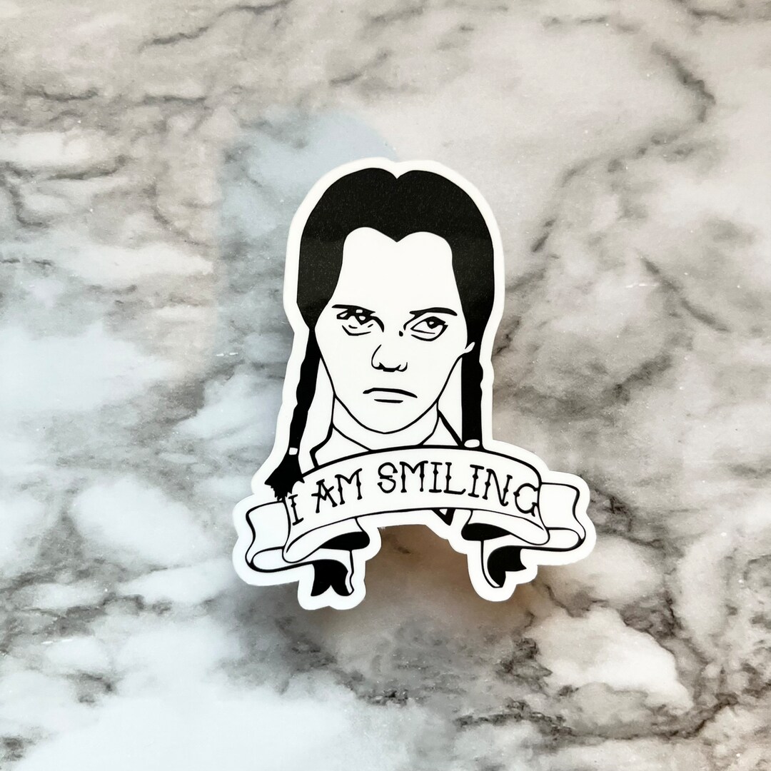 Wednesday Sticker Goth Sticker Goth Girl I Am Smiling - Etsy