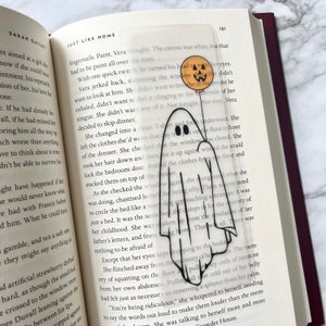 Ghost Bookmark Halloween Bookmark Goth Bookmarks Ghost With Pumpkin ...