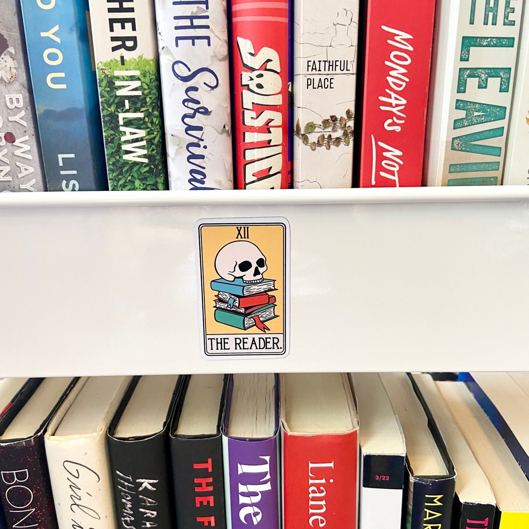 Book Cart Magnet • the Reader Magnet • Reading Magnet • Skull With ...
