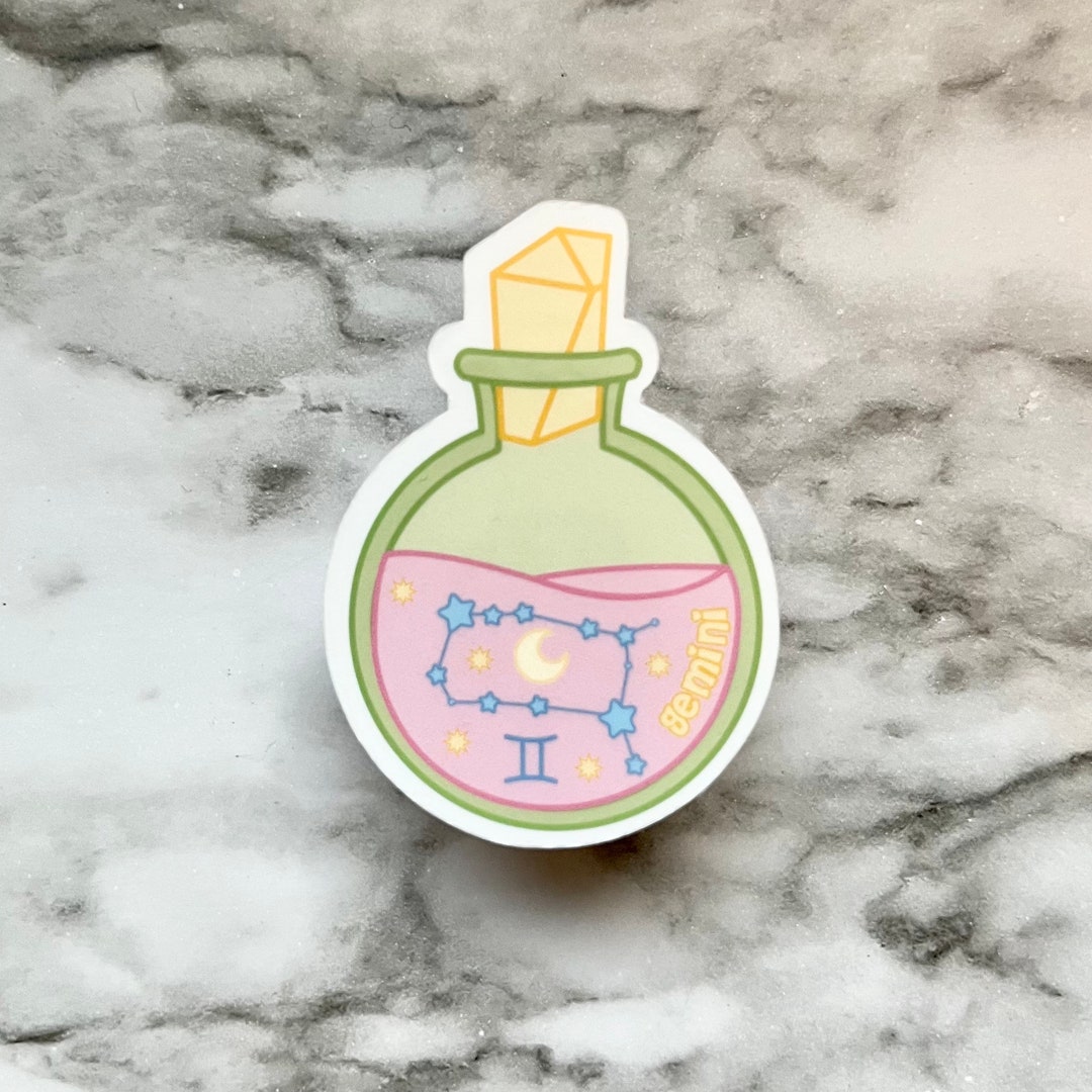 Gemini Sticker Astrology Stickers Crystal Stickers Zodiac Stickers - Etsy