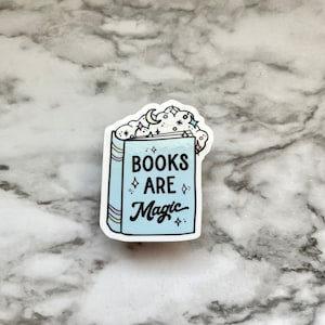 Book Stickers Books Are Magic Sticker Reading Sticker - Etsy