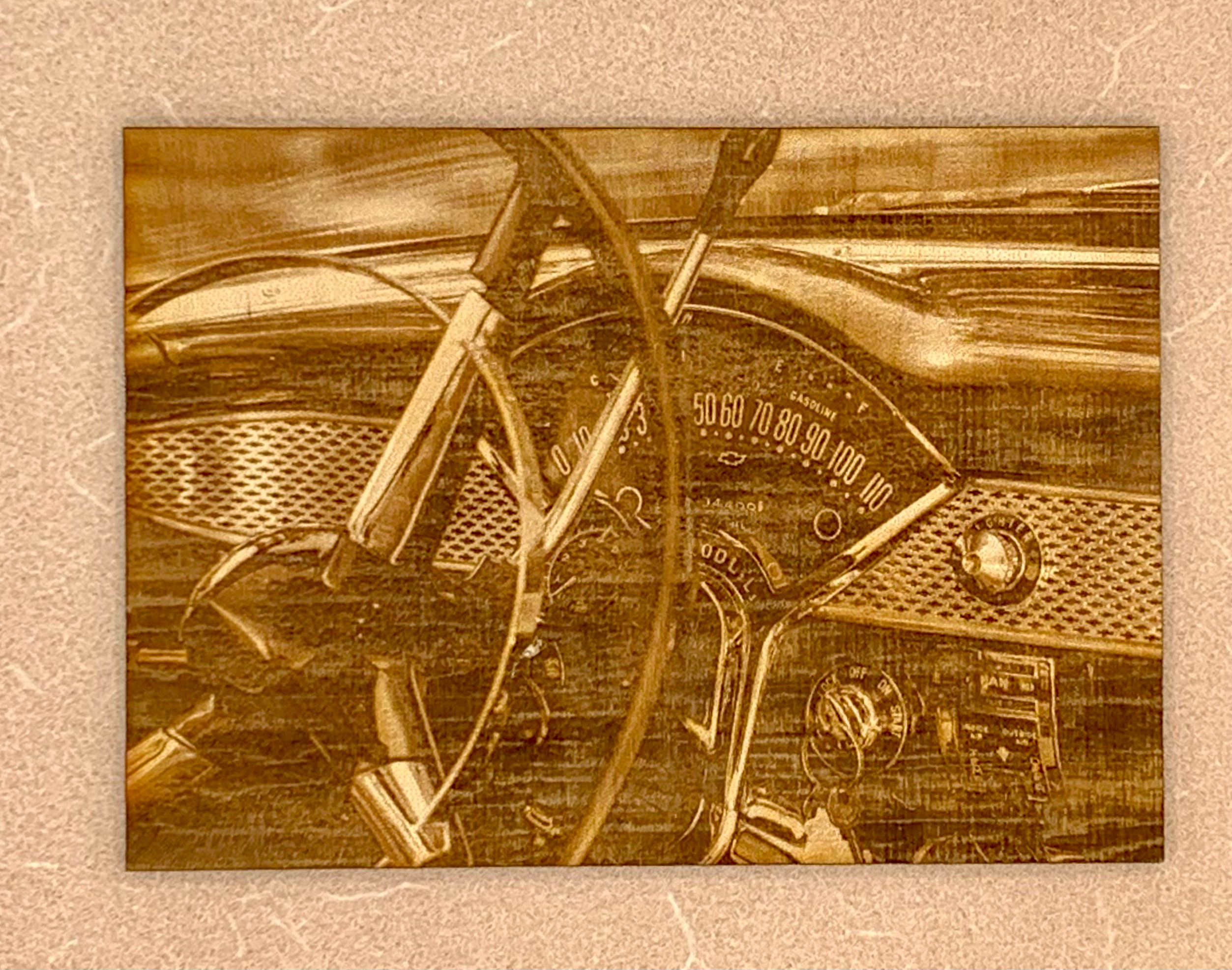 Vintage Chevrolet Dashboard Photo Engraving on Maple - Etsy