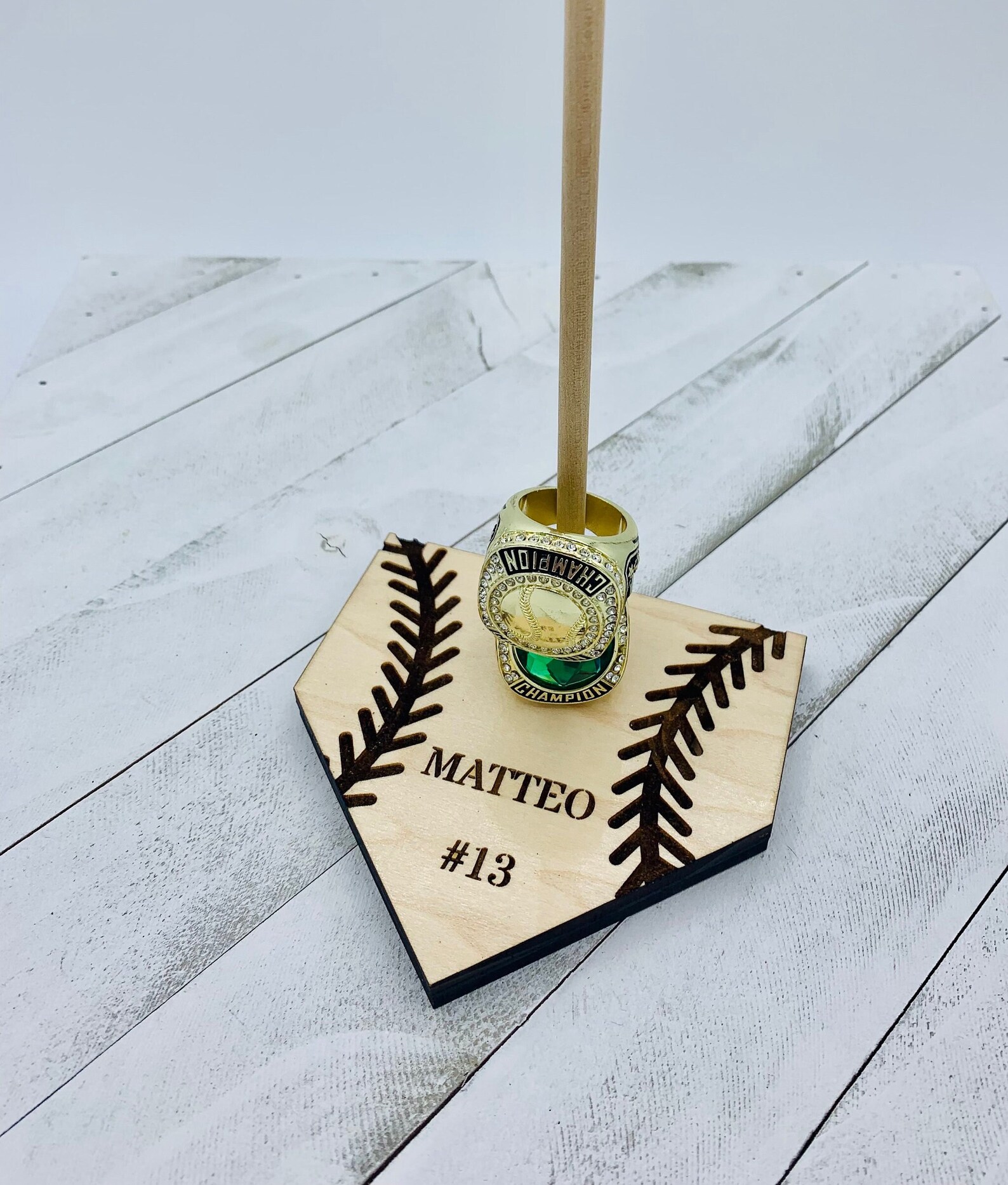 Personalized Baseball / Softball Home Plate Ring Holder, Customized ...