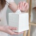 White Linen Tissue Box Cover 100% European Washed Linen With Cotton ...