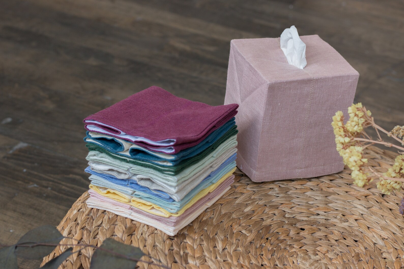 Classic Linen Tissue Box Cover. Minimalistic Bathroom Decor. - Etsy