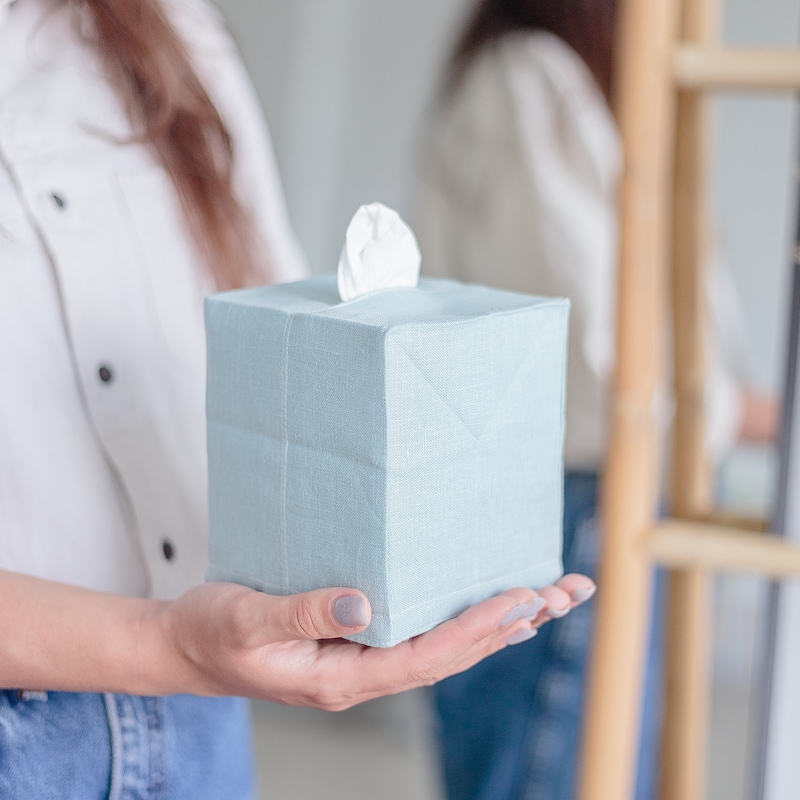 Linen Tissue Box Cover - Etsy