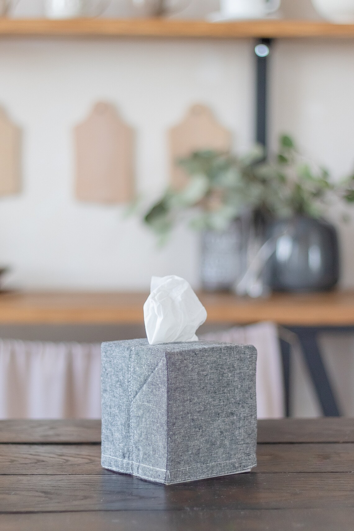 Linen Tissue Box Cover. Grey Square Tissue Box Cover. Modern - Etsy
