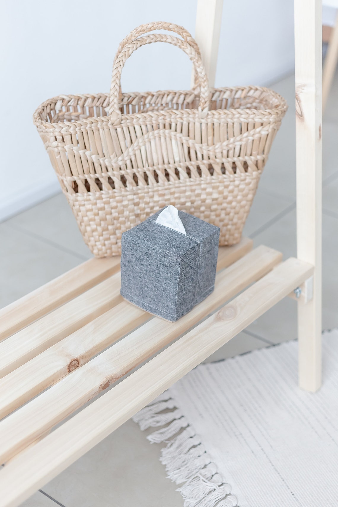 Linen Tissue Box Cover. Grey Square Tissue Box Cover. Modern - Etsy