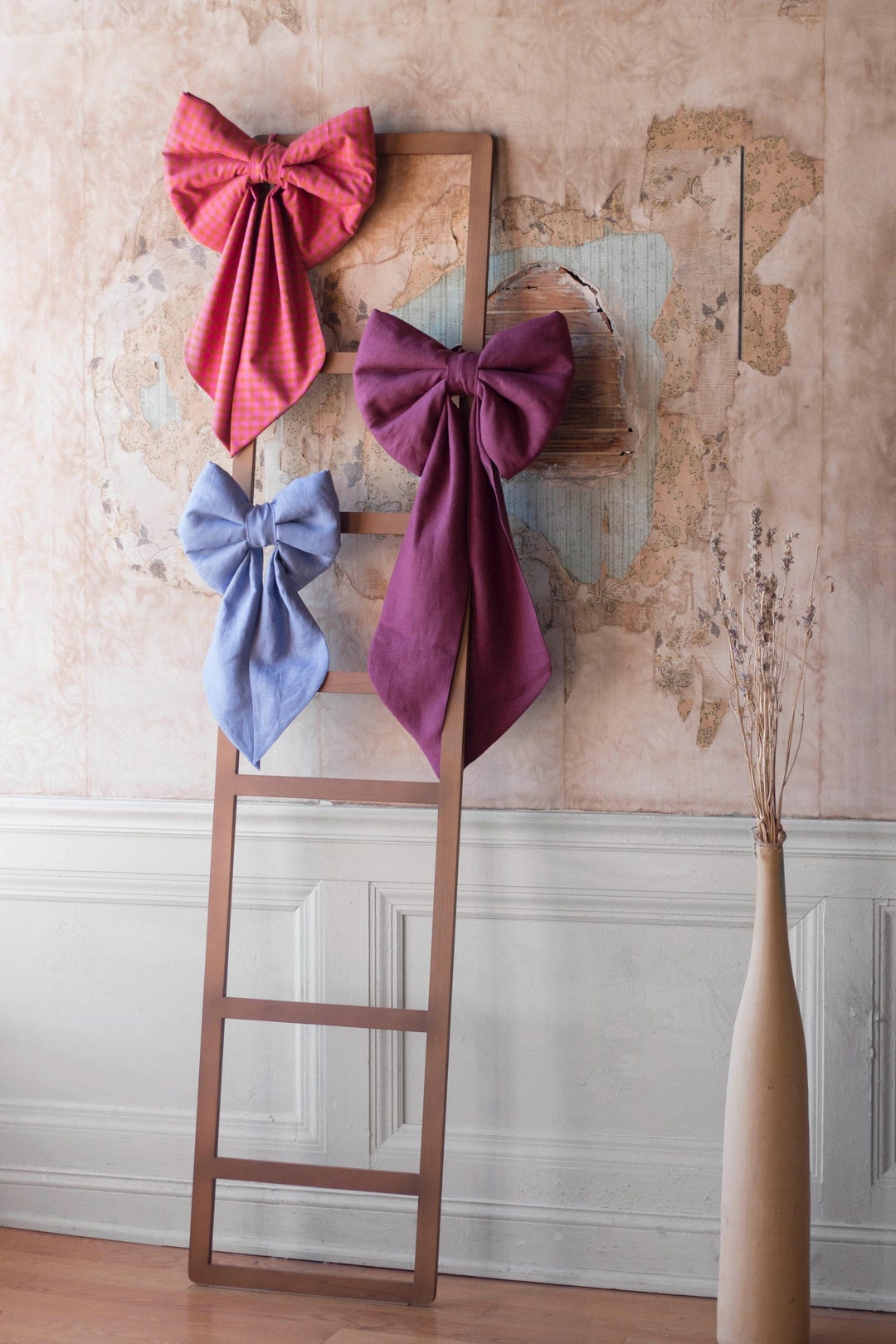 Extra Large Luxuries Linen Bow. Wall and Door Decor. Christmas Tree ...