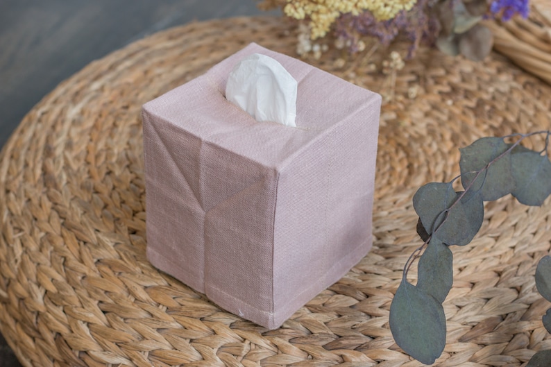 Classic Linen Tissue Box Cover. Minimalistic Bathroom Decor. - Etsy