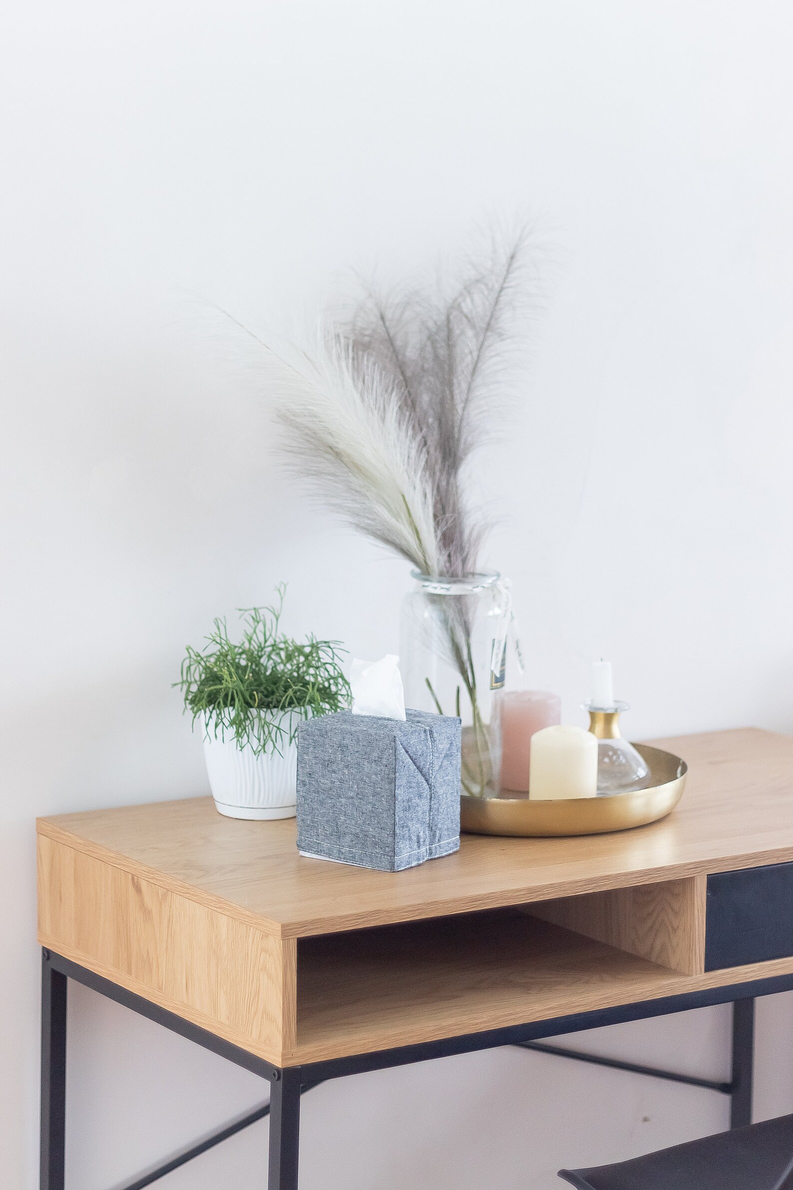 Linen Tissue Box Cover. Grey Square Kleenex Tissue box cover. | Etsy