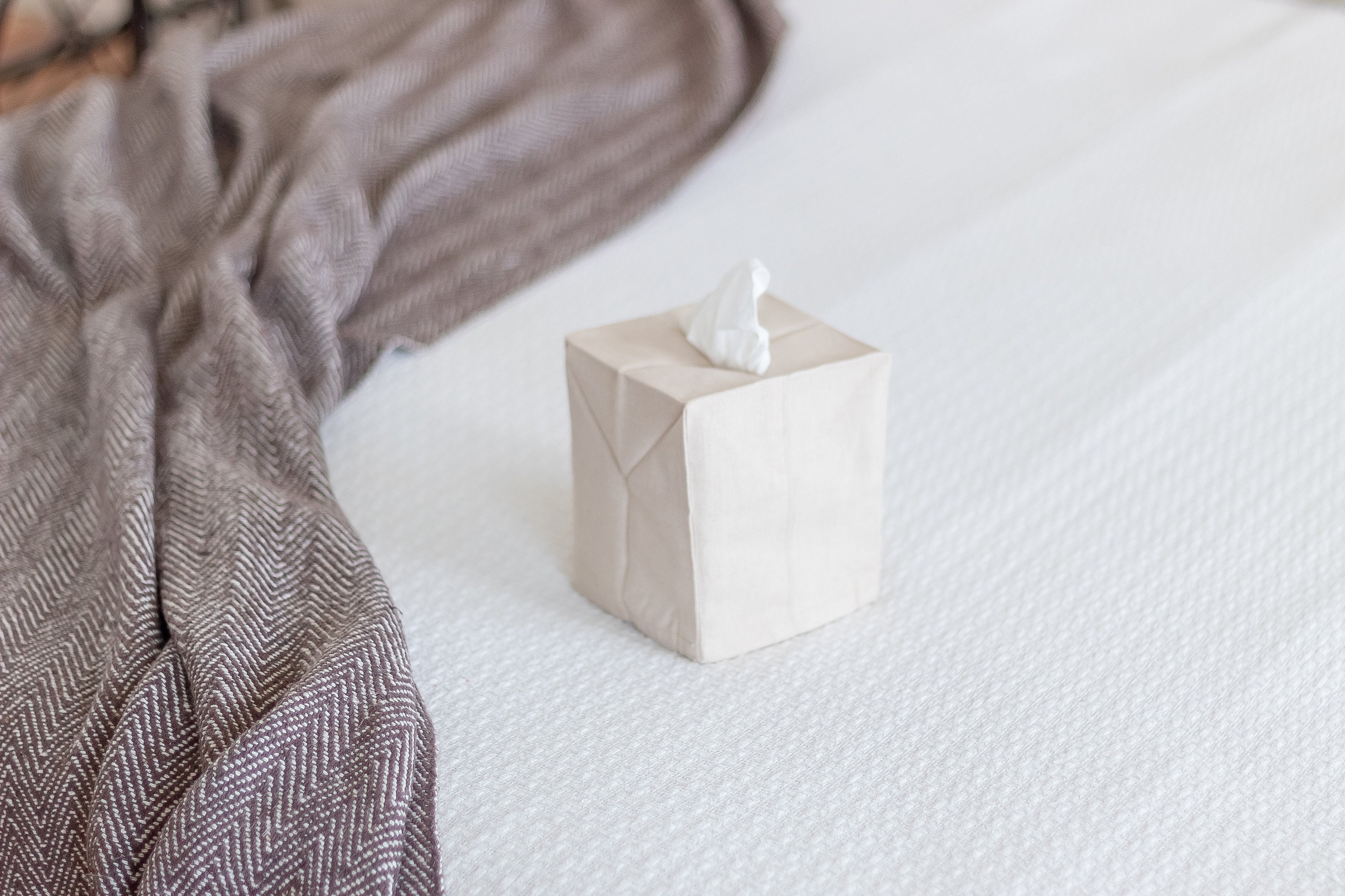 Natural Linen Tissue Box Cover. Bathroom Decor. Square and - Etsy