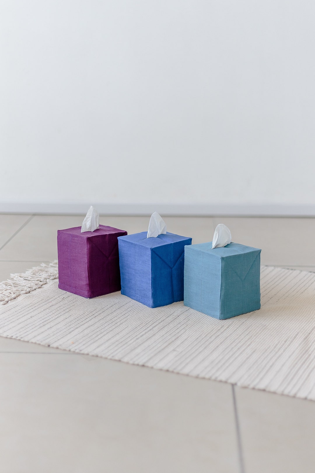 Classic Linen Tissue Box Cover. Minimalistic Bathroom Decor. Square ...