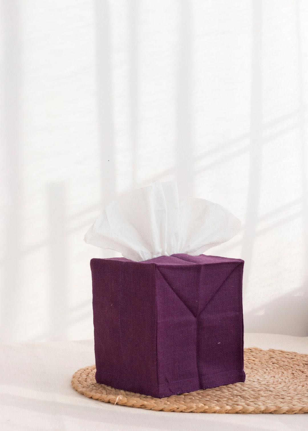 Purple Tissue Box Cover. Bathroom Minimalistic Decor. - Etsy