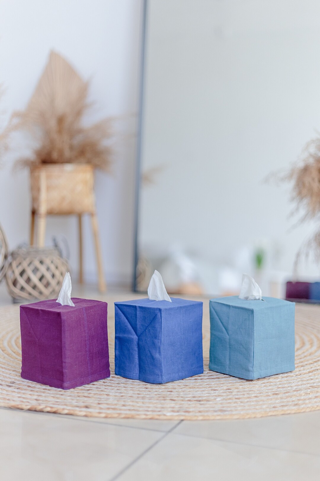 Classic Linen Tissue Box Cover. Minimalistic Bathroom Decor. - Etsy