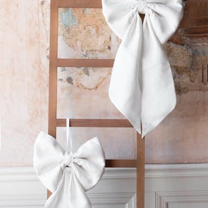 Extra Large Luxuries Linen Bow. Wall and Door Decor. Christmas Tree ...