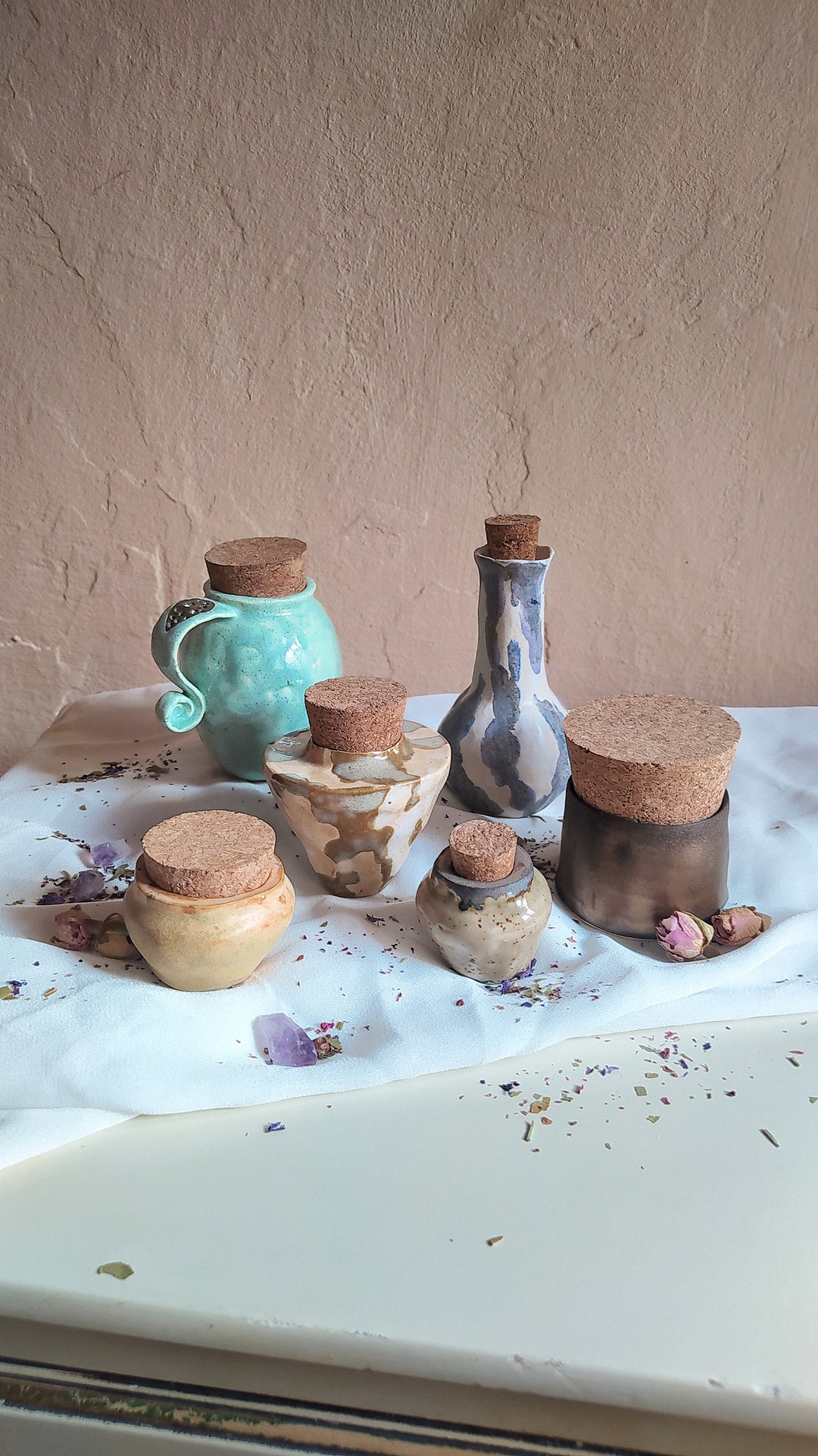 Ceramic Potion Jar, Herbal Pots, Witch Spell Vessel, Altar Decor - Etsy