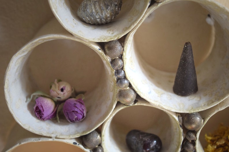 Hanging Altar, Ceramic Wall Decor, Mineral Shelves, Witch Hanging Altar ...