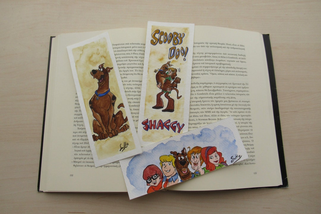Handmade Scooby-doo & Shaggy Bookmarks 18x7cm Watercolors on Aquarelle ...