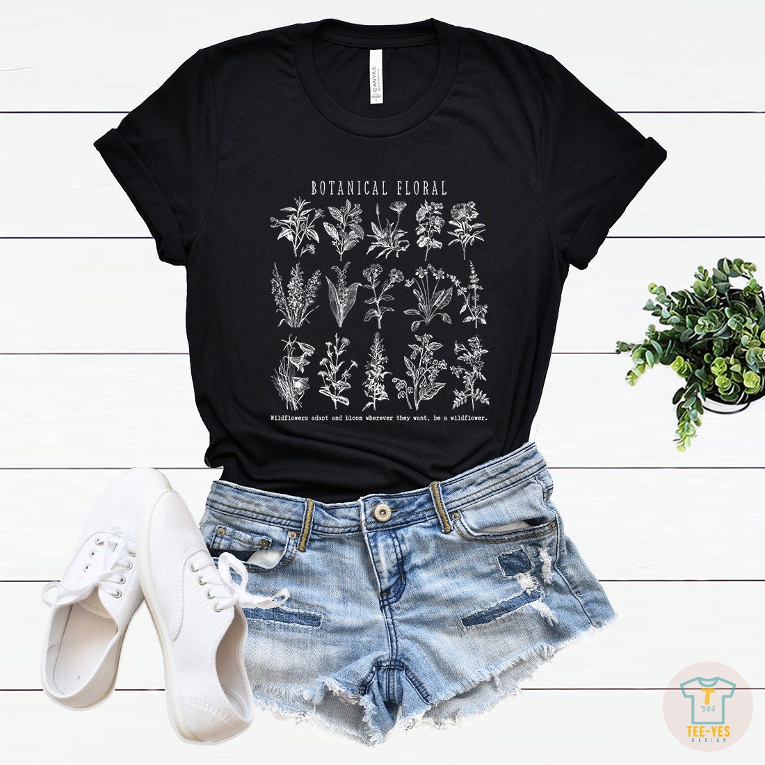 Botanical Floral Shirt, Wildflower Shirt, Vintage Botanical Shirt ...