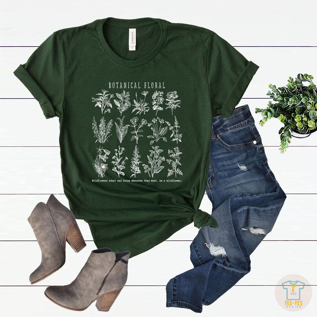 Botanical Floral Shirt, Wildflower Shirt, Vintage Botanical Shirt ...