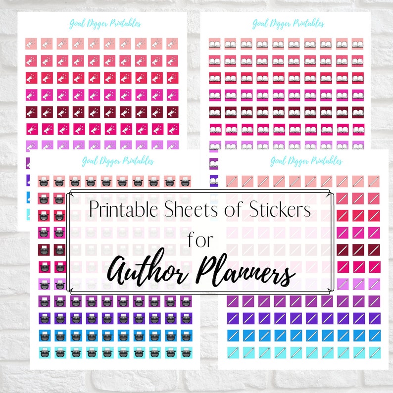 Author Planner Stickers | 5-sheet Set of Writer Stickers | Nano ...