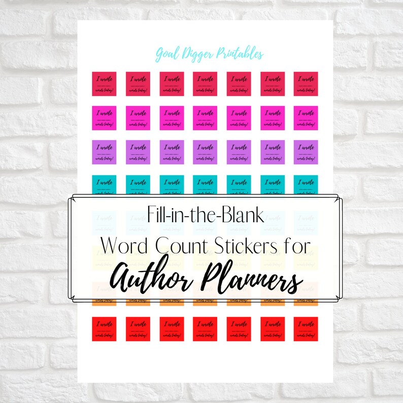 Author Planner Stickers | 5-sheet Set of Writer Stickers | Nano ...