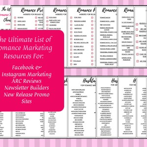 Romance Marketing Cheatsheet | Author Resources | Marketing for Romance ...