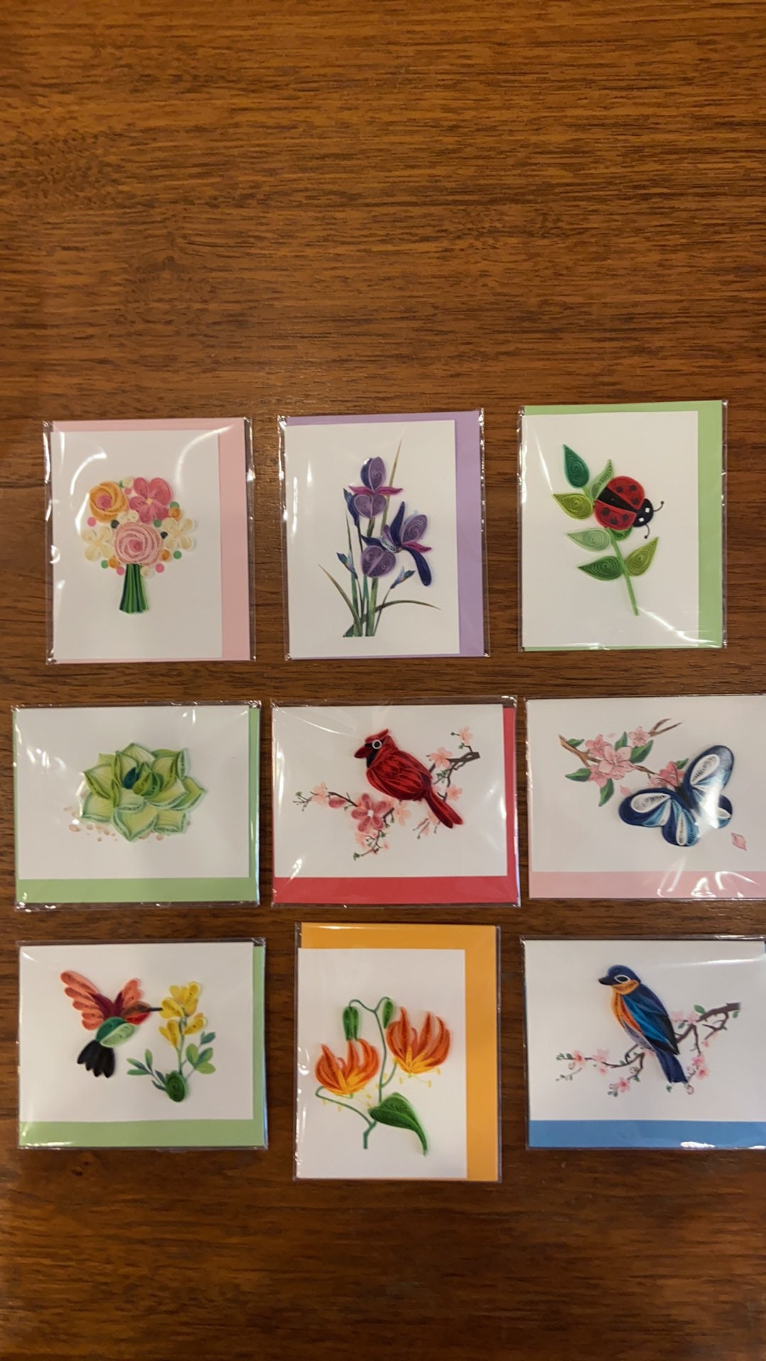 Handmade Paper Quilling Cards 3x3.75 Gift Enclosure Tags Fair Trade ...