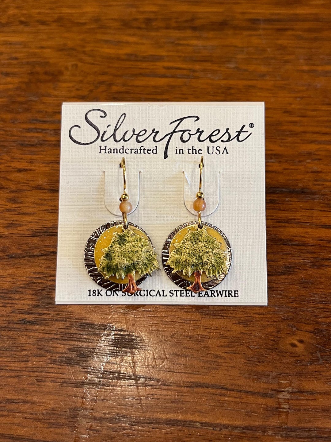 Silver Forest Surgical Steel Dangle Tree and Sun Earrings, Handcrafted ...