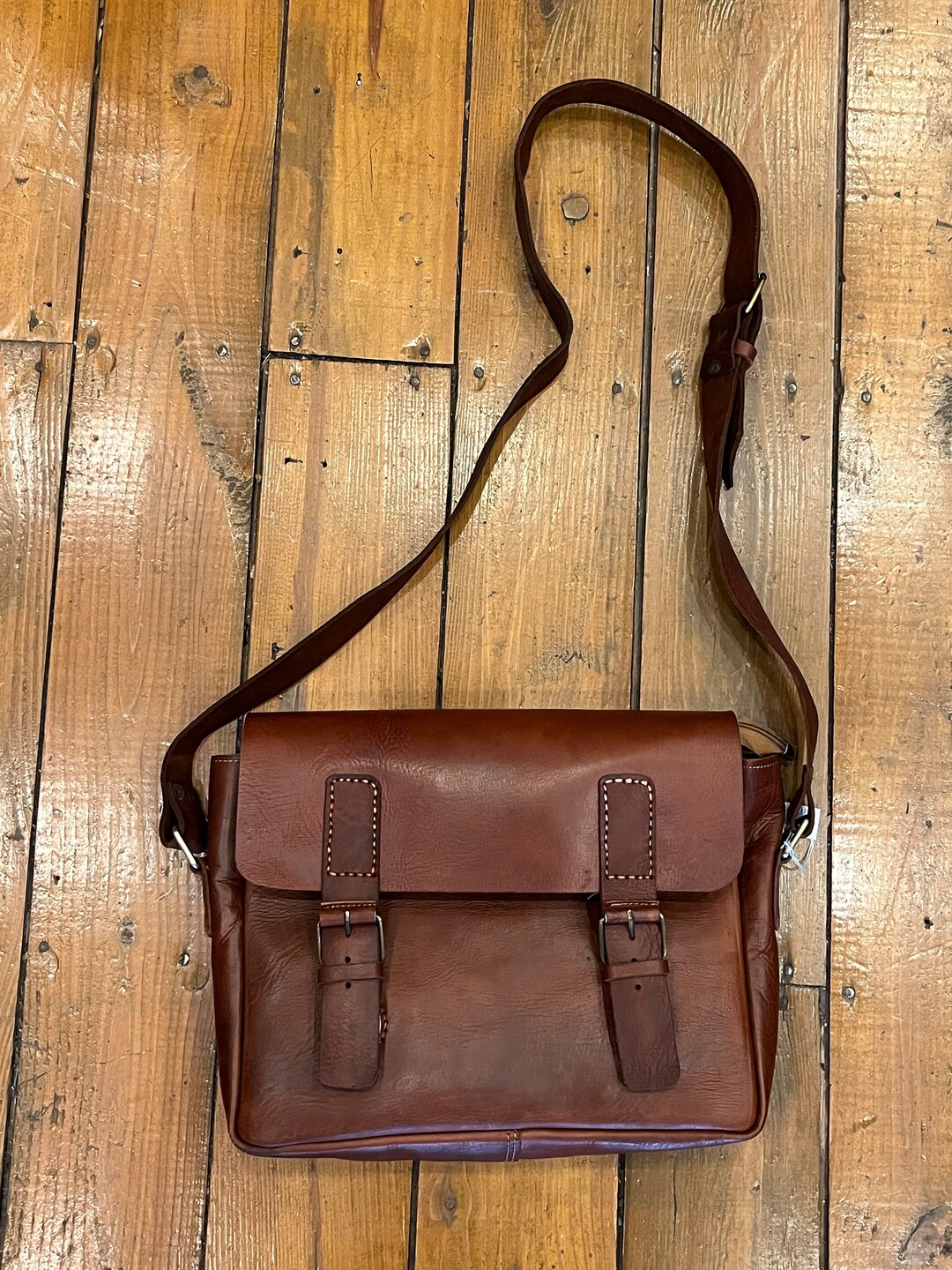 Moroccan Leather Clip Buckle Shoulder Bag, Laptop Bag, Adjustable Strap ...