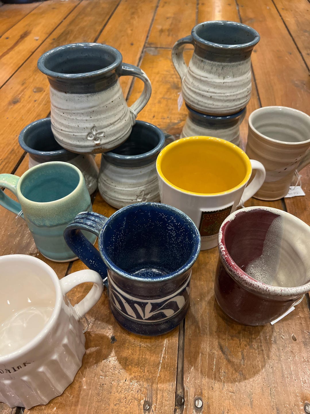 Various Hand Thrown and Collectible Pottery Coffee Mugs and Ceramic Tea ...