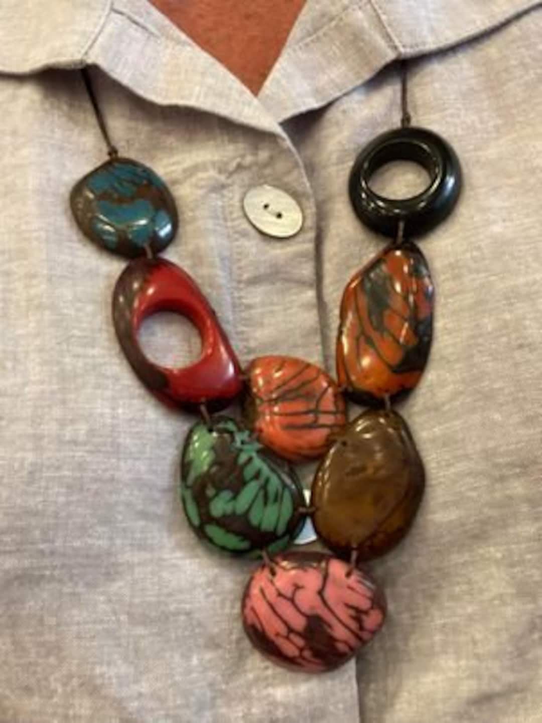 Fair Trade Adjustable Necklace Made of Tagua Nut/ Ecuadorian Jewelry - Etsy