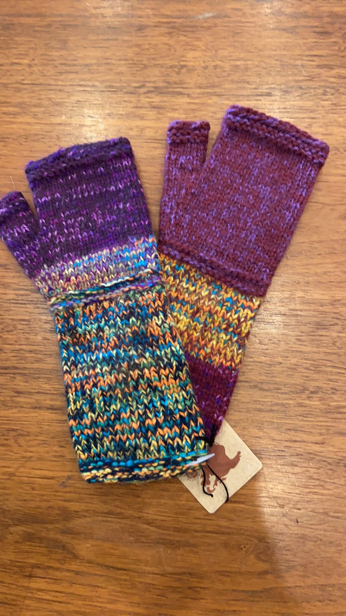 Hand-knit 17% Variegated Alpaca Wool Fingerless Women's | Etsy