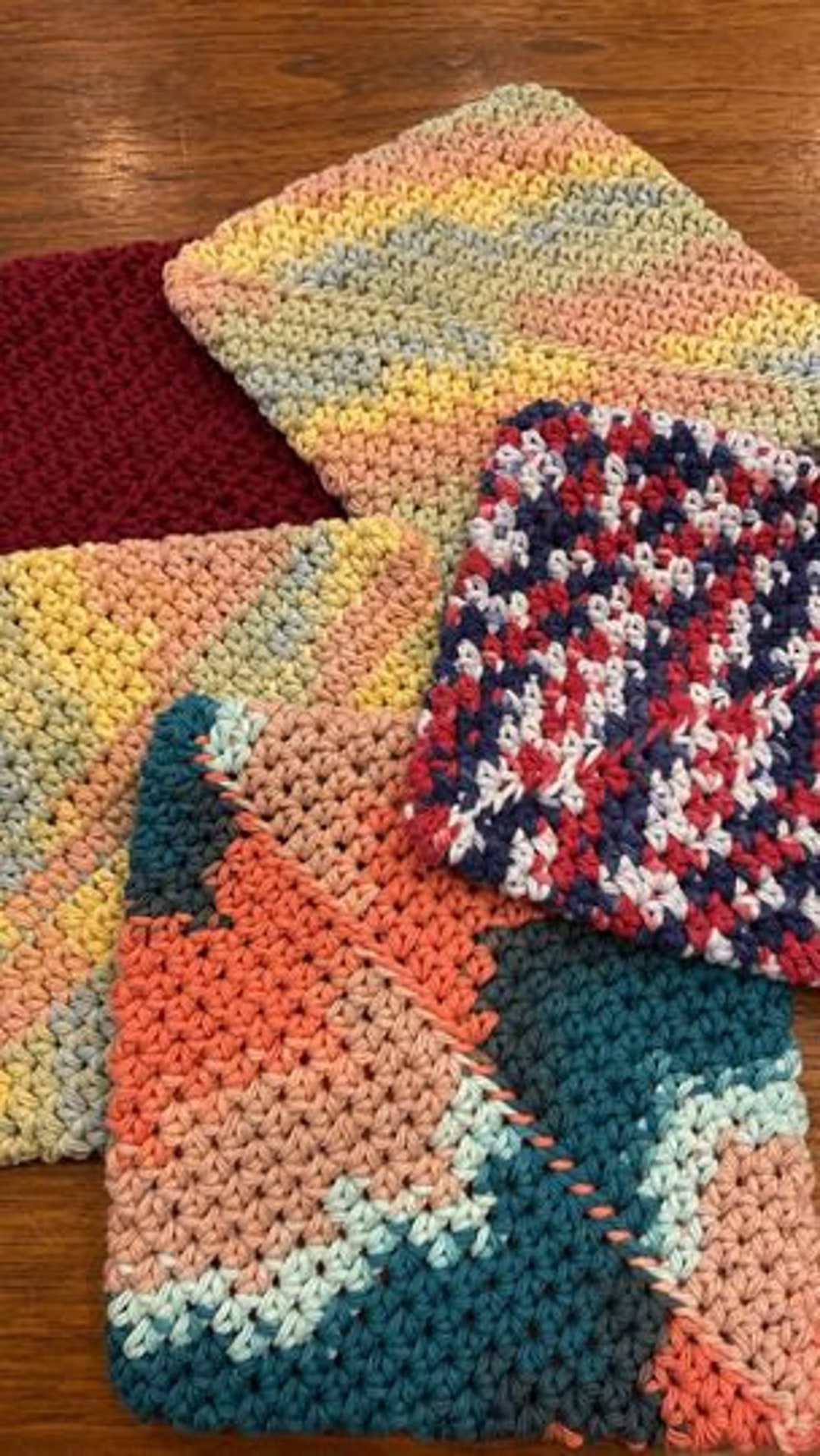 Hand-crocheted 7x7 Inch Hotpads Hot Pads/trivets, Handmade by Amish ...