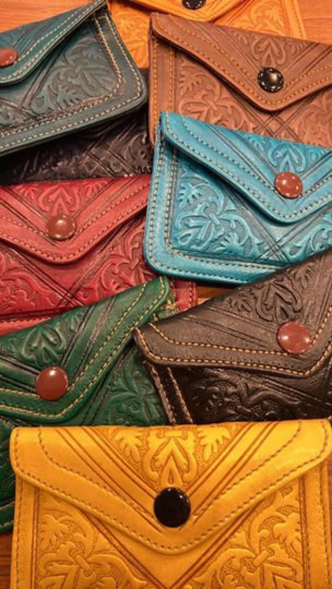 Hand-crafted Embossed Leather Coin Purses, Cosmetic Bags Small Pouches ...