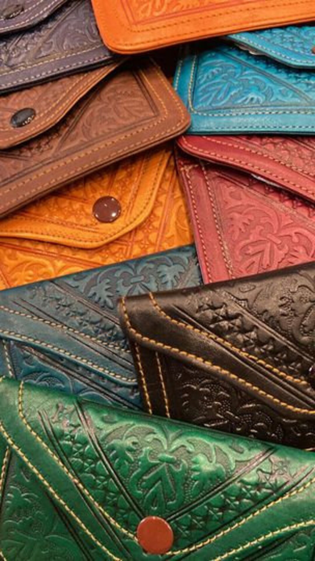 Hand-crafted Embossed Leather Coin Purses, Cosmetic Bags Small Pouches ...