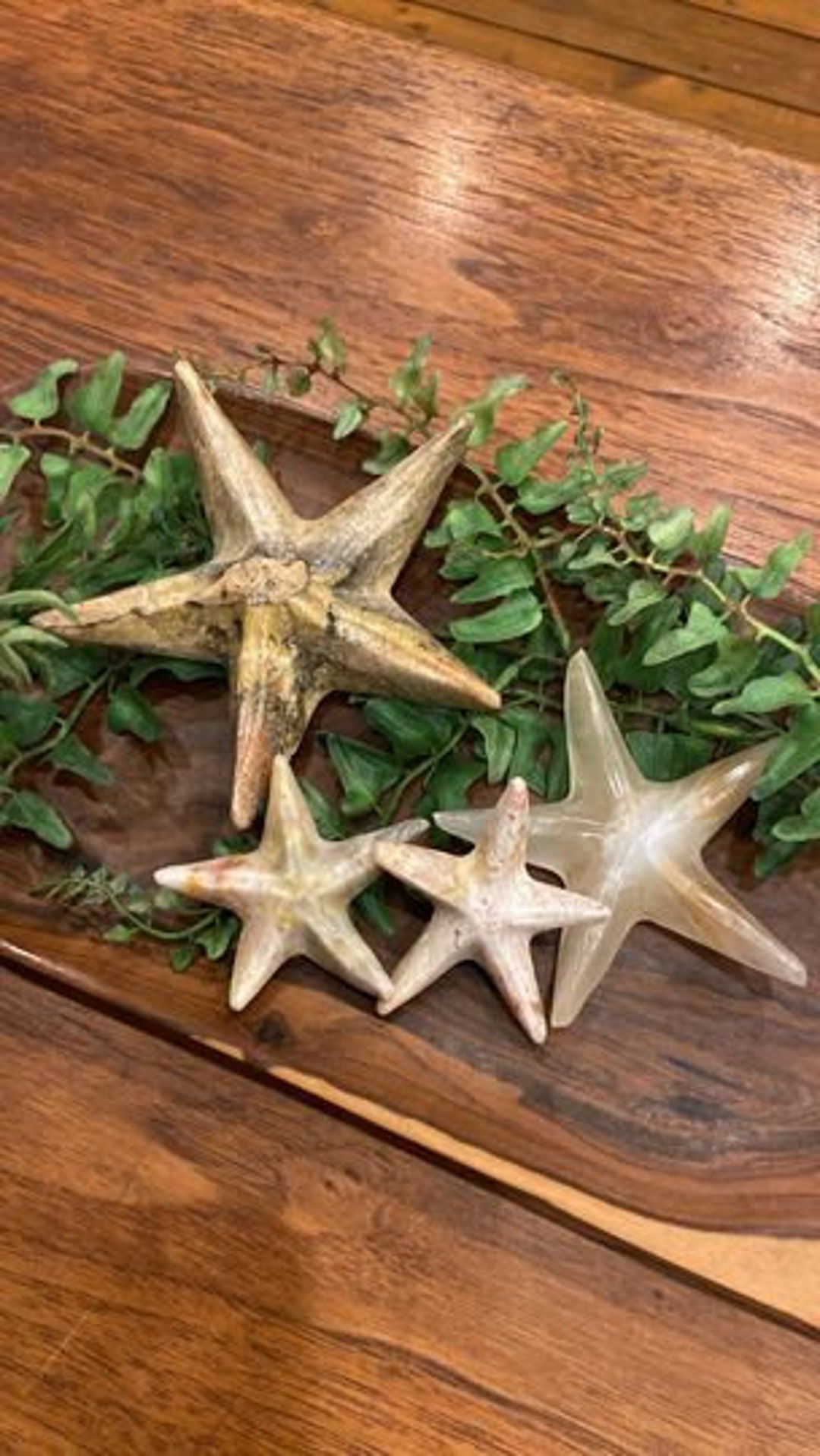 Hand Carved Onyx Stone Decorative Figurine Starfish, Beach Coastal ...