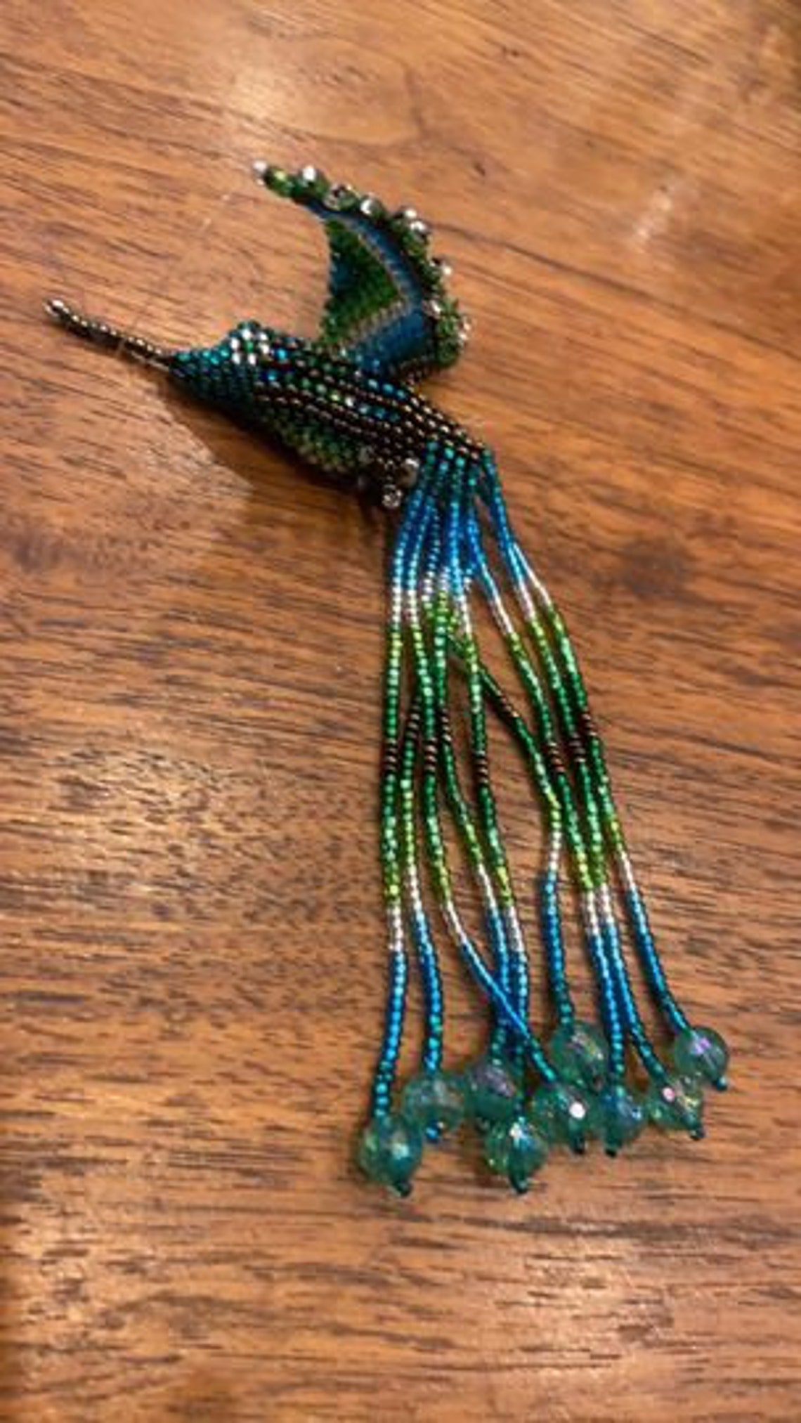 Handcrafted Beaded Hummingbird 6.5 Inch Hanging Ornament Fair - Etsy