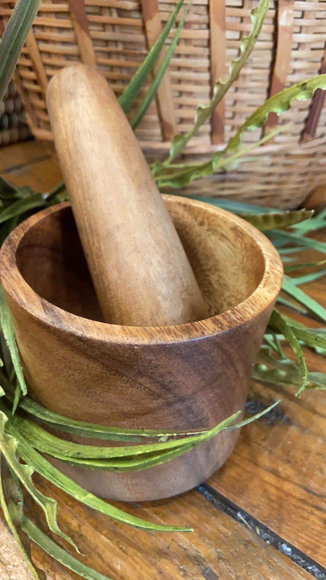 Hand-carved Wooden Acacia Wood Mortal & Pestle 3.5 Inches - Etsy