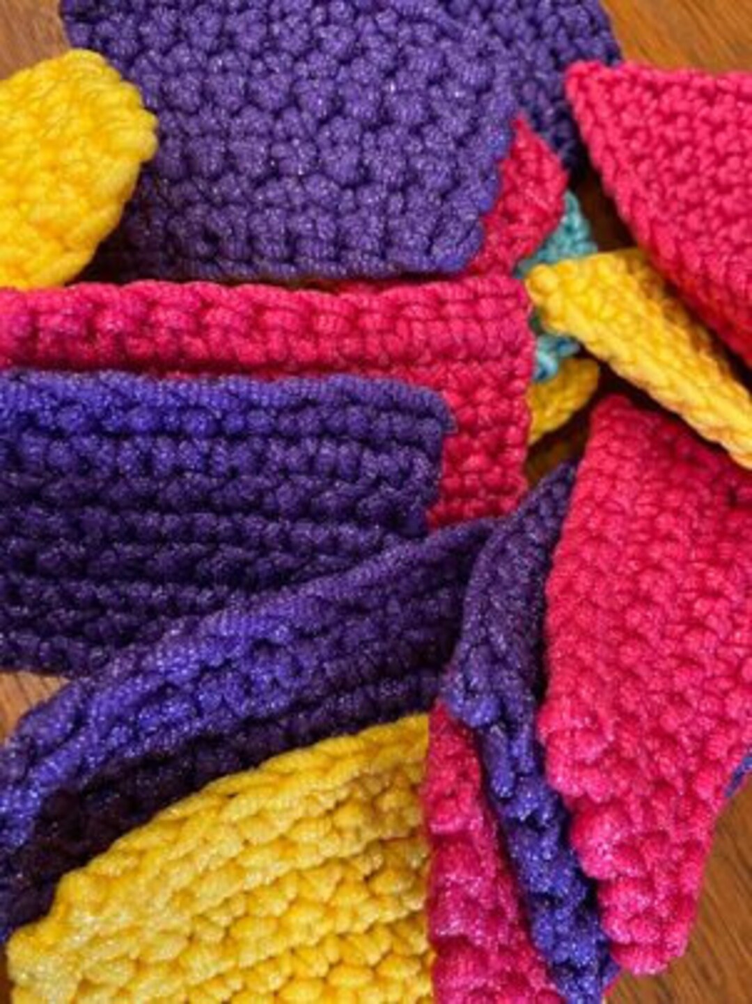 Handmade Heavy Duty Crocheted Nylon Dish Scrubbies, 4x3 Inches, Kitchen ...