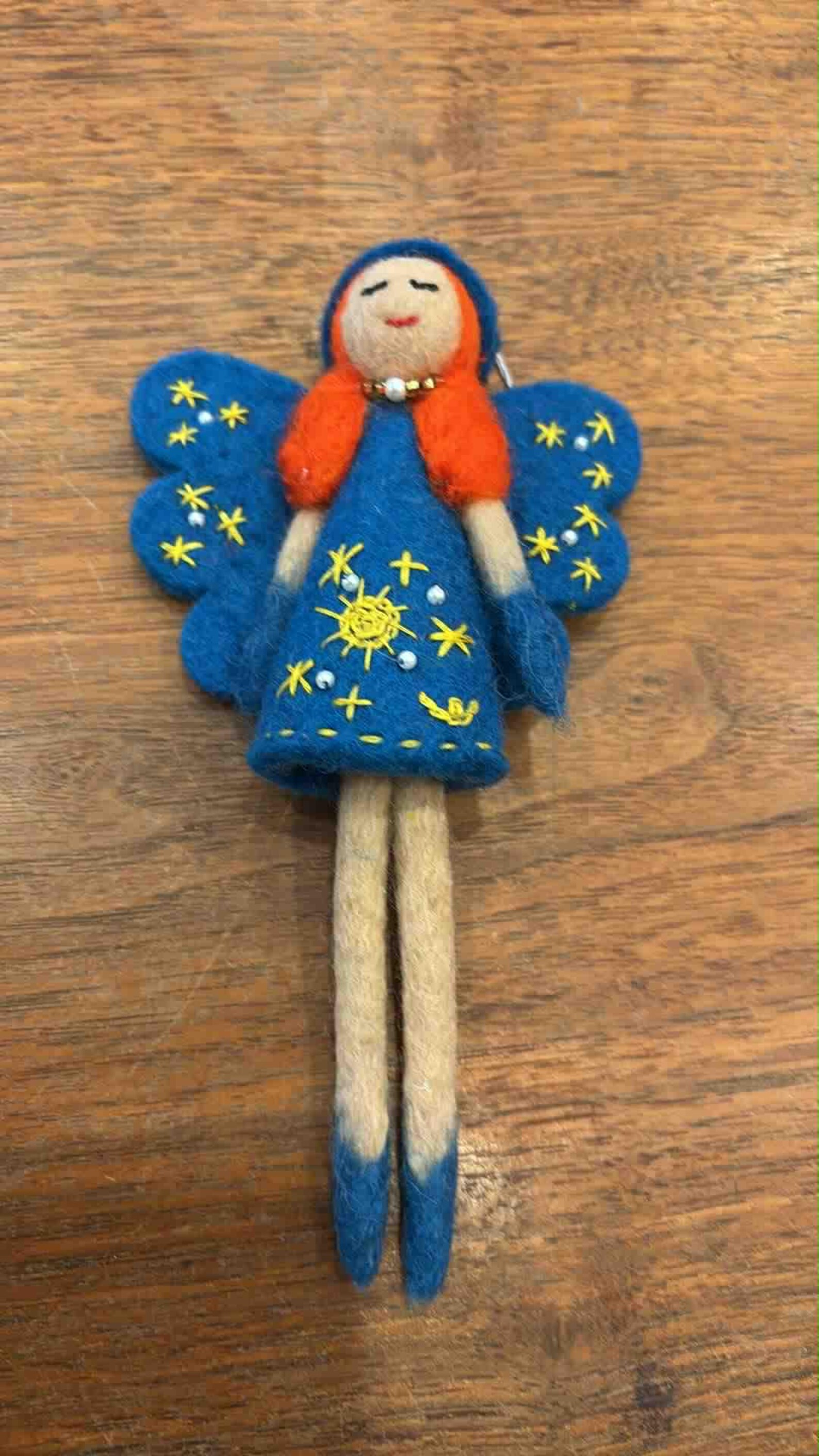 Hand-crafted Felted Wool Fairies Fairy Hanging Christmas Holiday ...